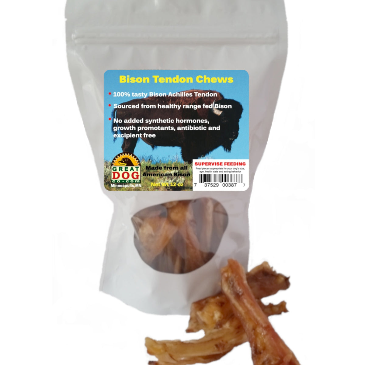 GREAT DOG Bison Achilles Tendon Chews 12 oz – Natural, USA Made – GREAT ...