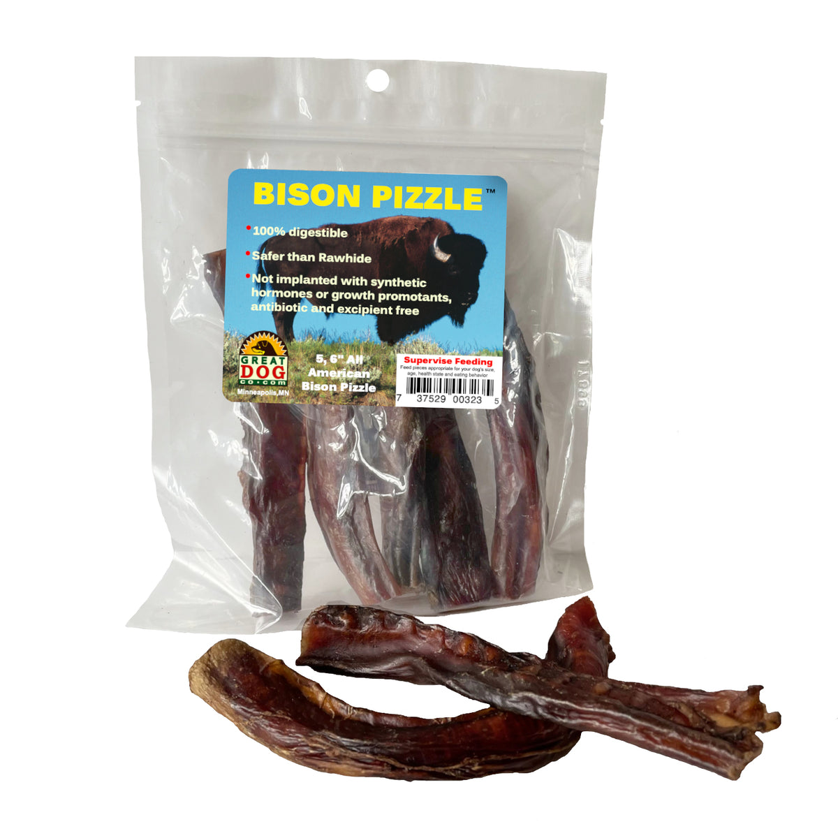 GREAT DOG Bison Bully Sticks – All Natural 6" USA-Made (5 Pack) – GREAT ...