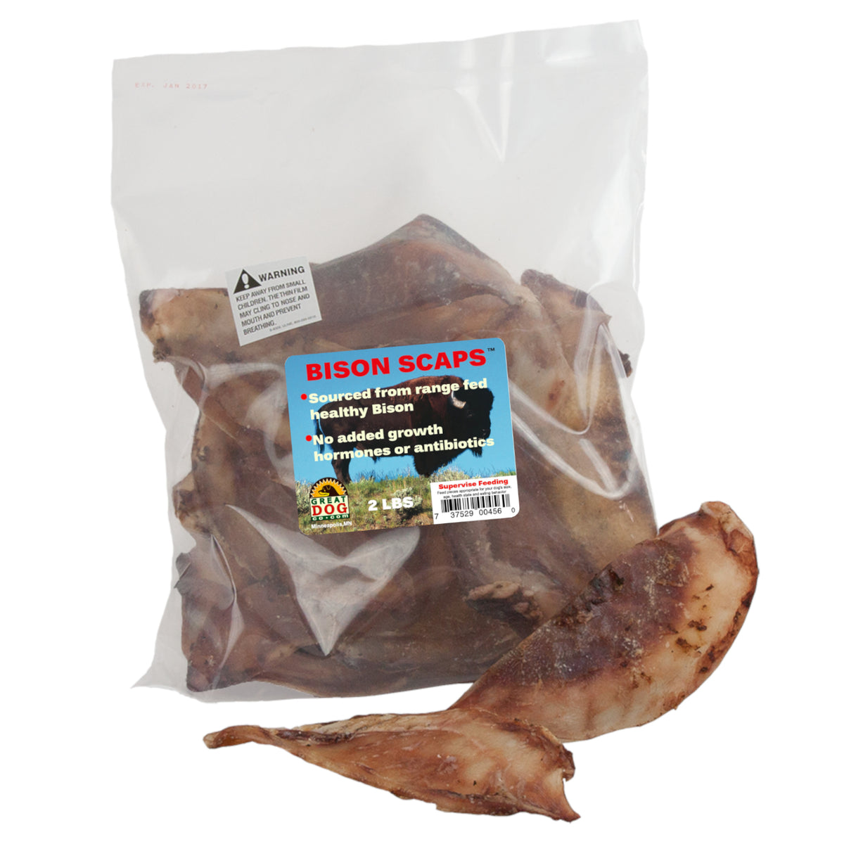 GREAT DOG Bison Scaps – Natural Bison Chews for Dogs, 2 LB | USA Made ...